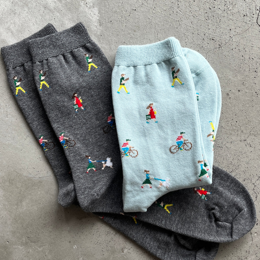 4-9001｜Organic Cotton Walk Pattern Socks – yahae kiyosumi